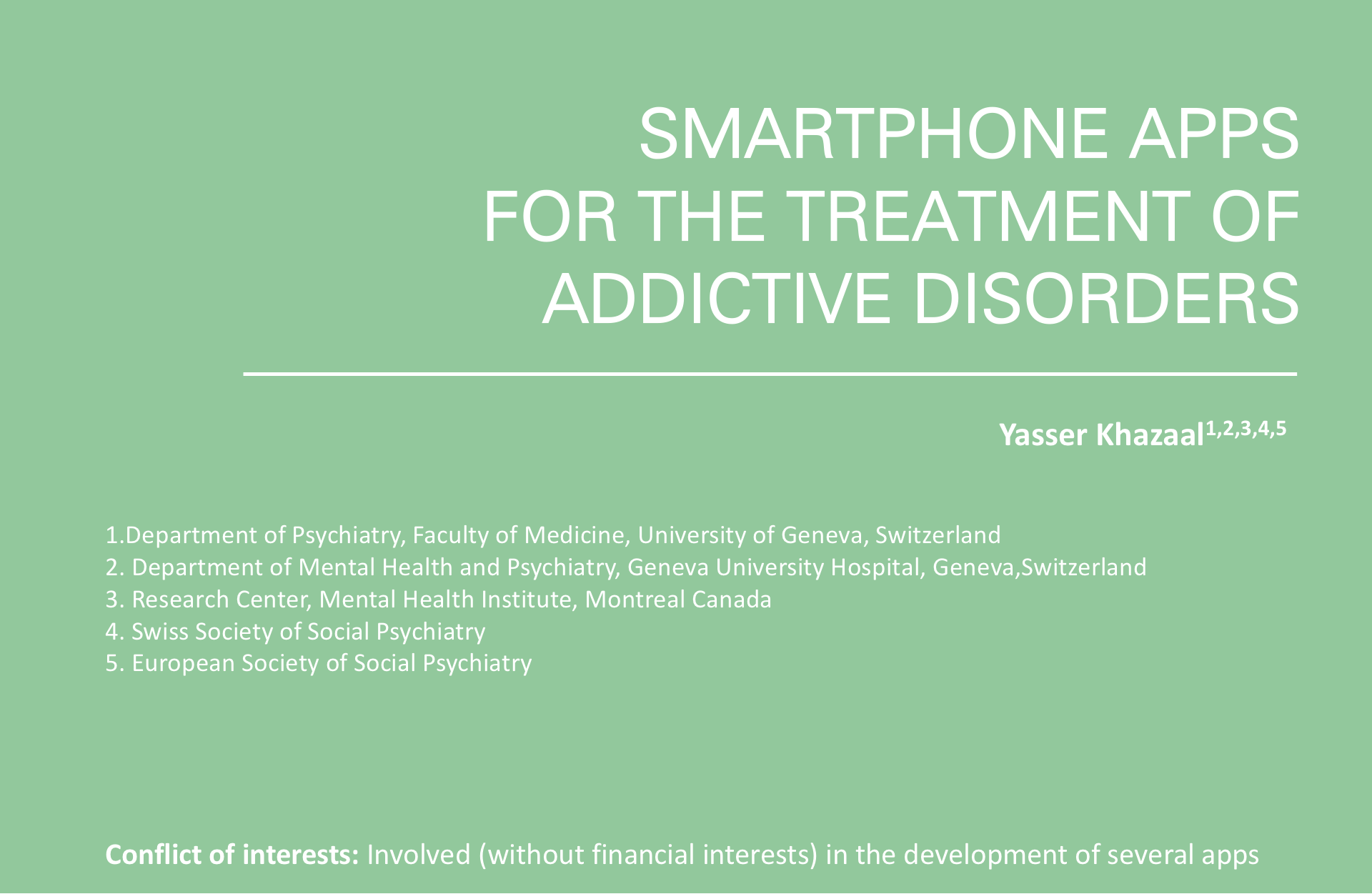 Smartphone apps for the treatment of addictive disorders - ADDICTOHUG